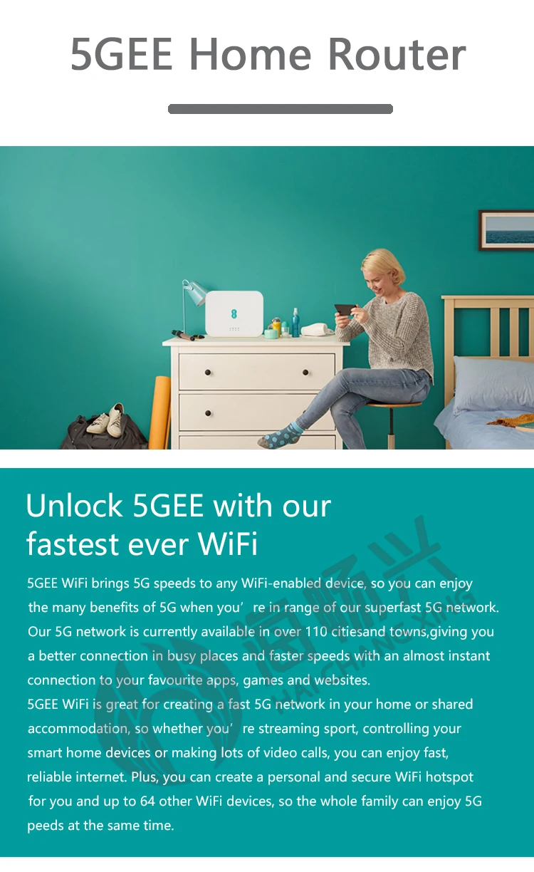2021 New 5GEE Wifi Router - 6460mah Battery & 1000mbps Speed