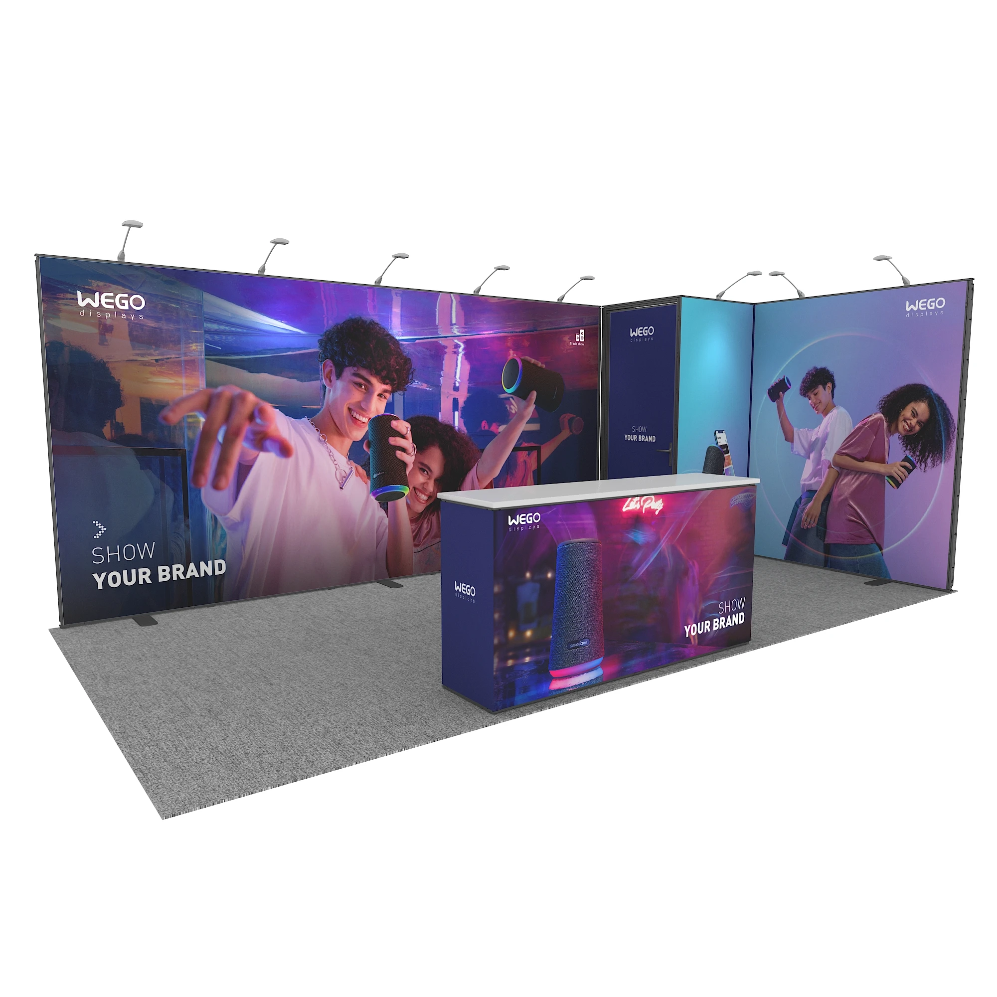 3x6 Modular Exhibition Stand with Storage Room 10x20 Trade Show Booth ...