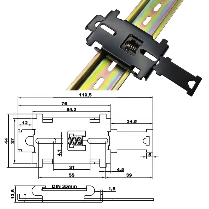Dinrail Clip 35mm - Standard Mounting Bracket for C35C45 Rail