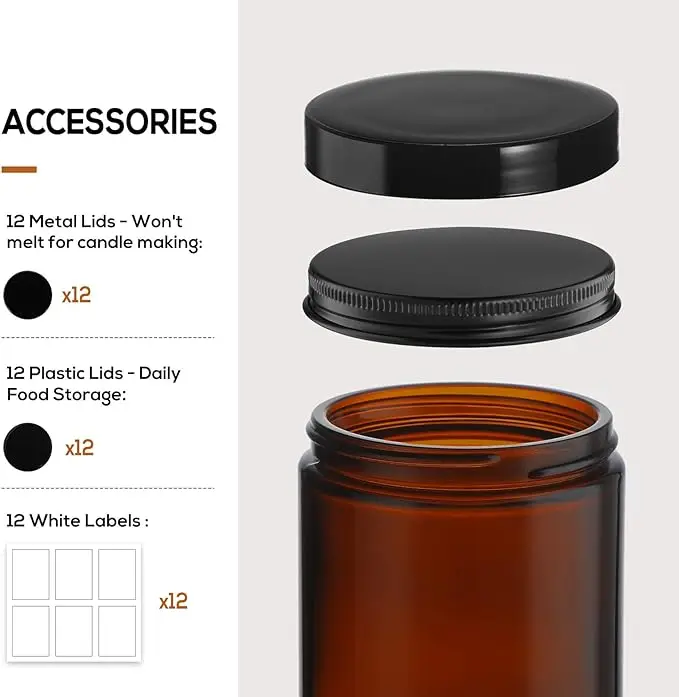 Shop Our Empty Soy Wax Glass Candle Containers - 8oz & 12oz