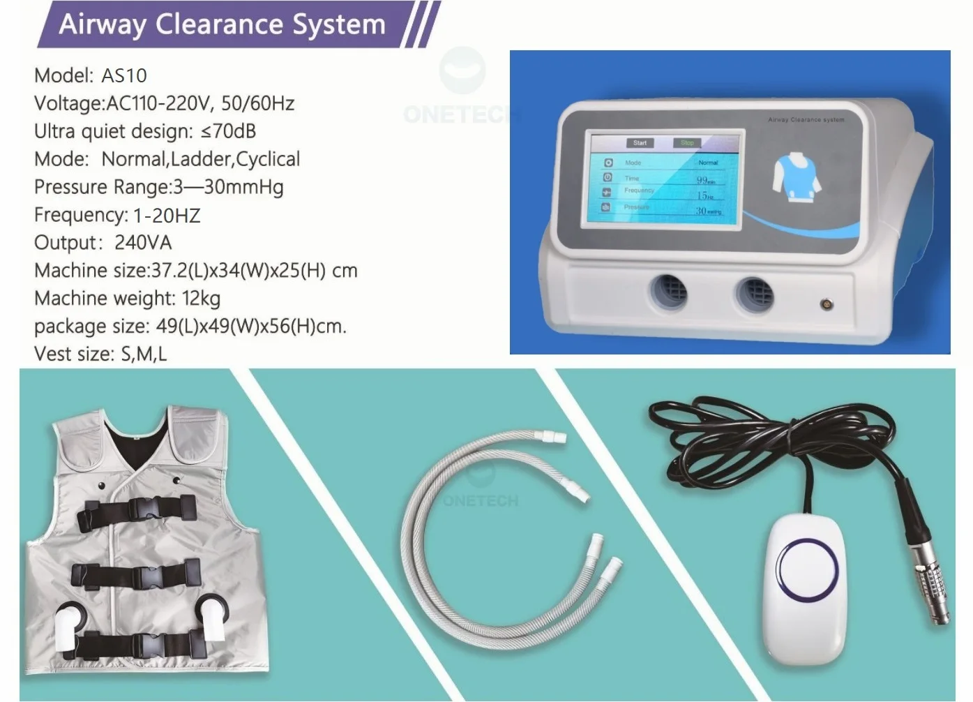 As10 Vest Airway Clearance System Respiratory Care Device Treat For ...