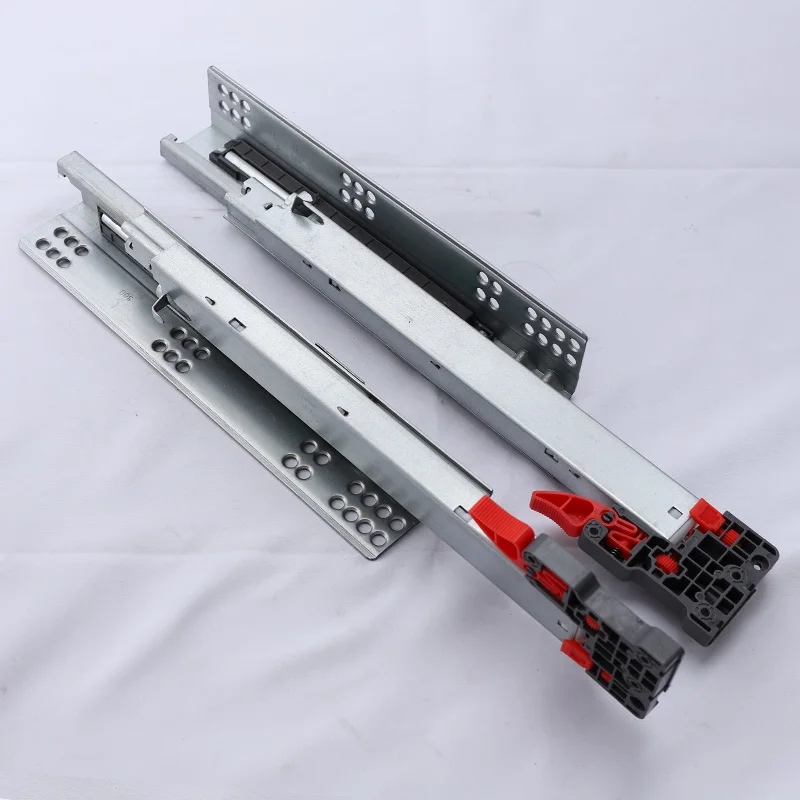 303B-350 Hidden Damping Support Slide rail Three Section Full Pull-out ...