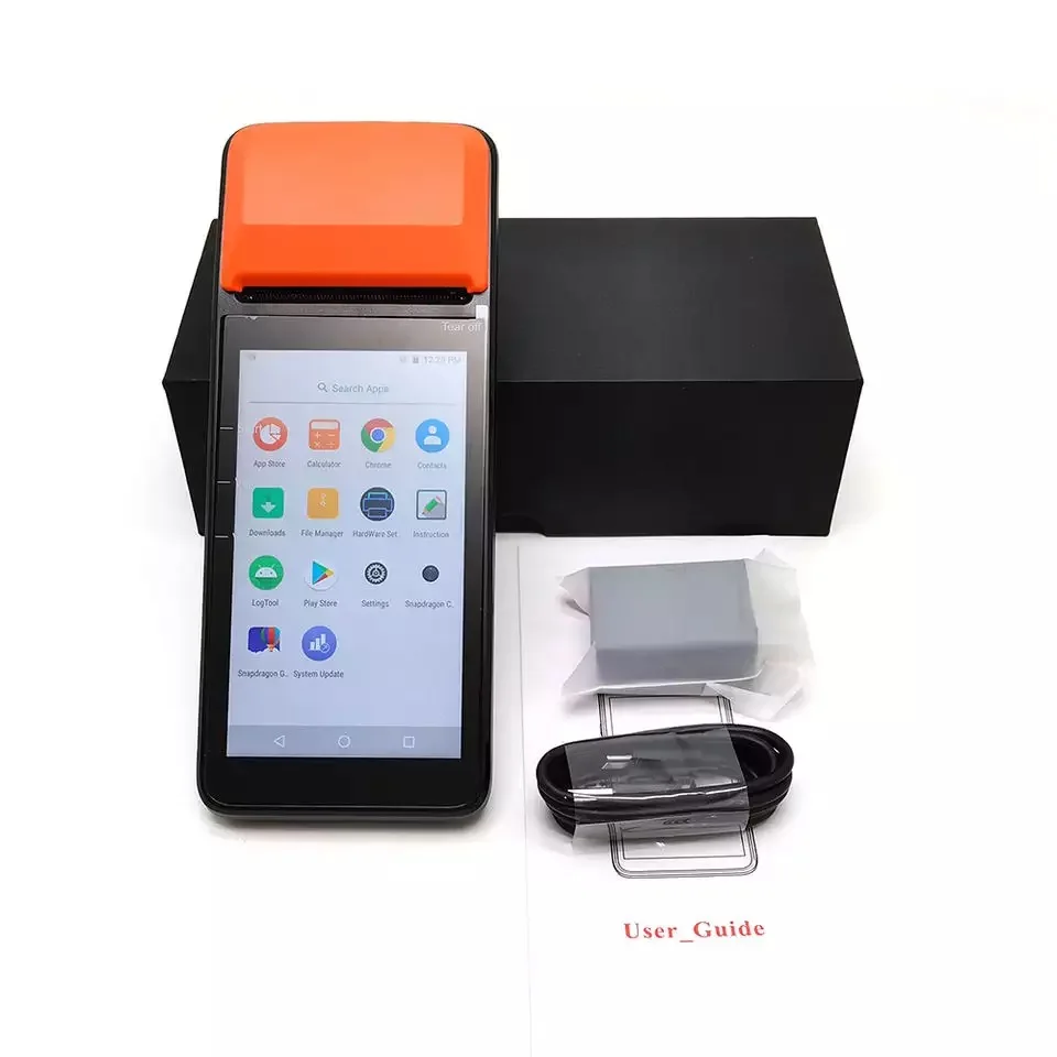H5 Pos Terminal Receipt Printer Android 8.1 Handheld Mobile Pos With 3g ...