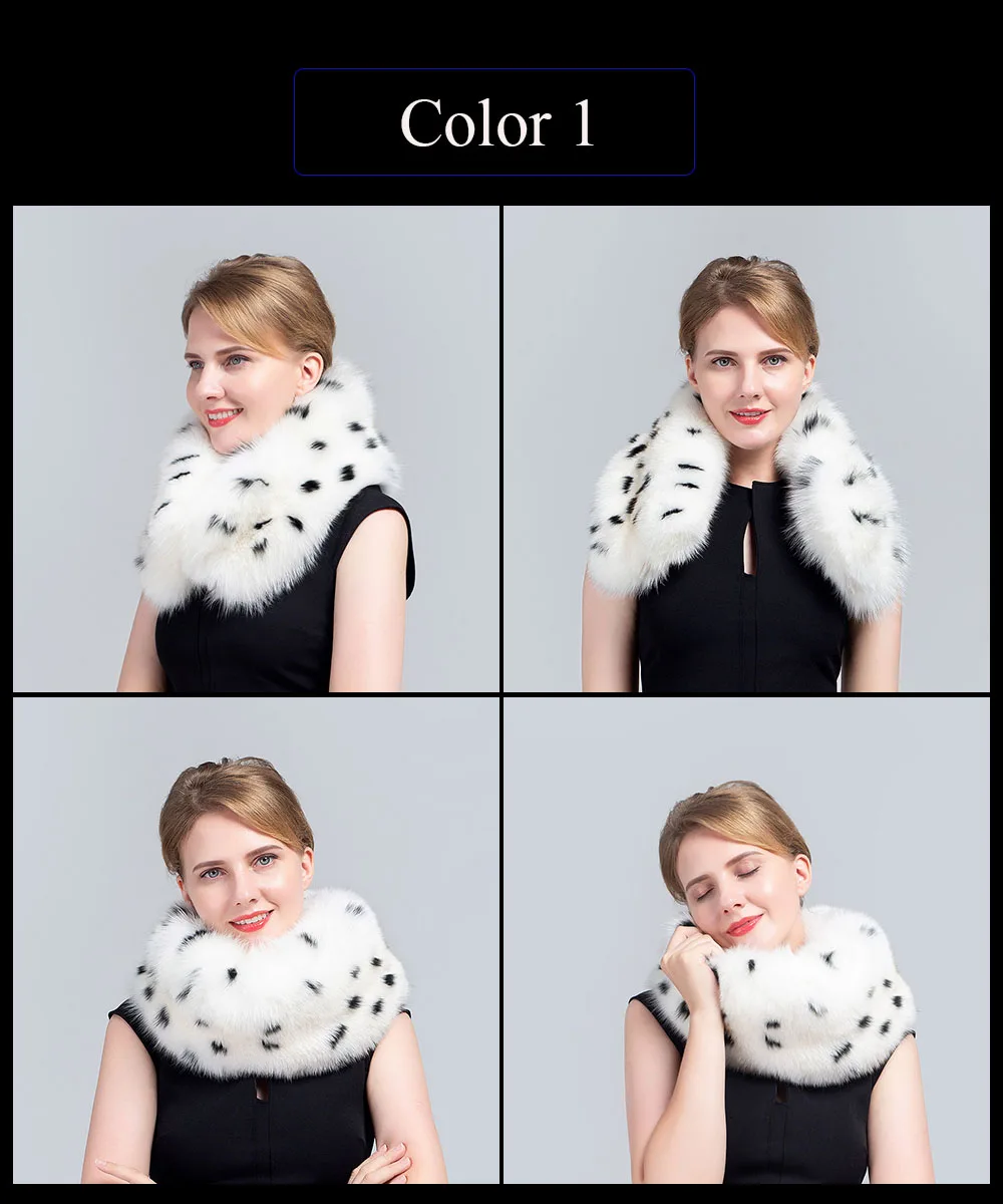 Mwfur Round Neck Fur Collar Fox Hair Scarf Winter Fashion Scarves Girls ...