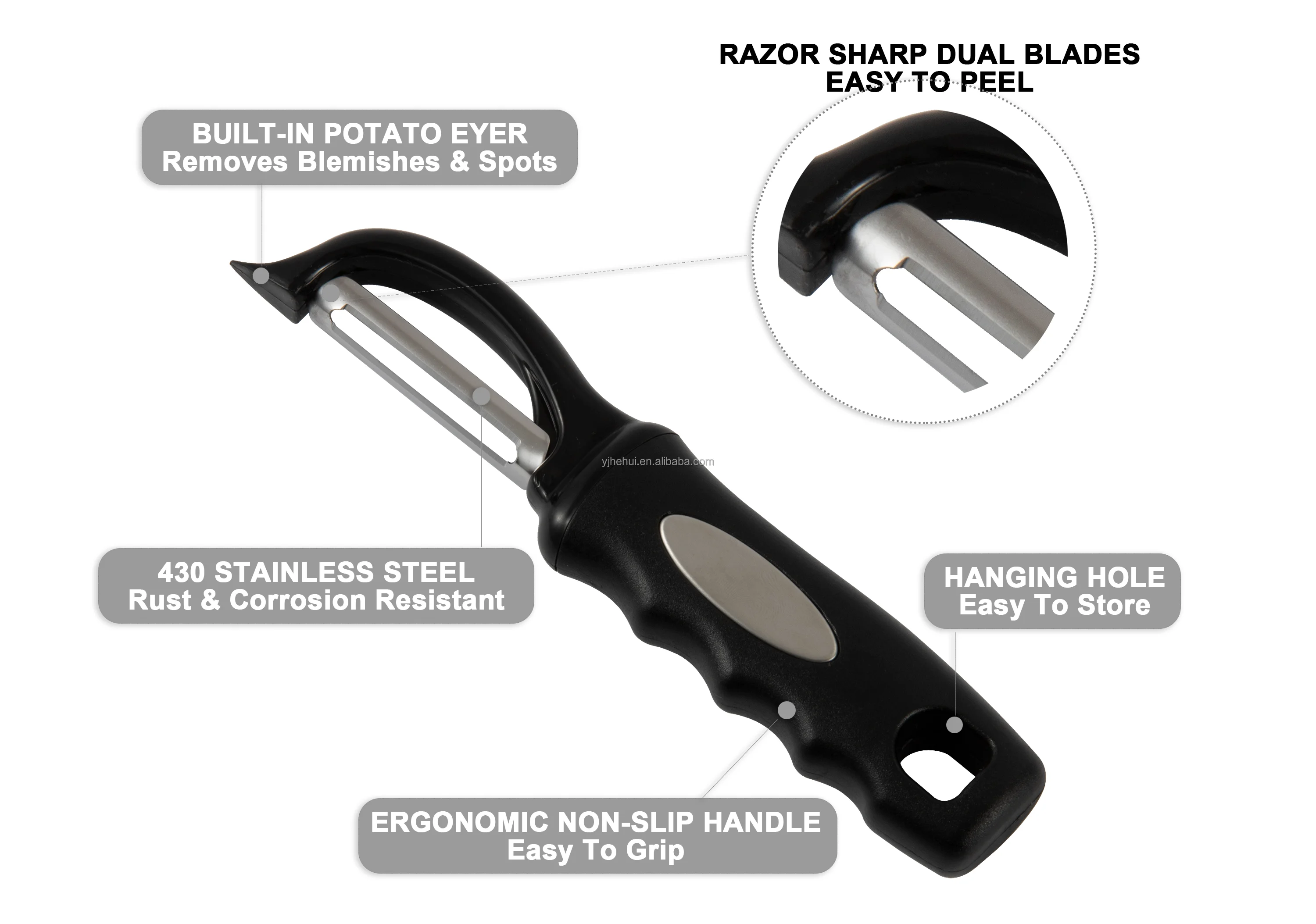 High Quality Stainless Steel Fruit Vegetable Peeler With Pp Handle ...