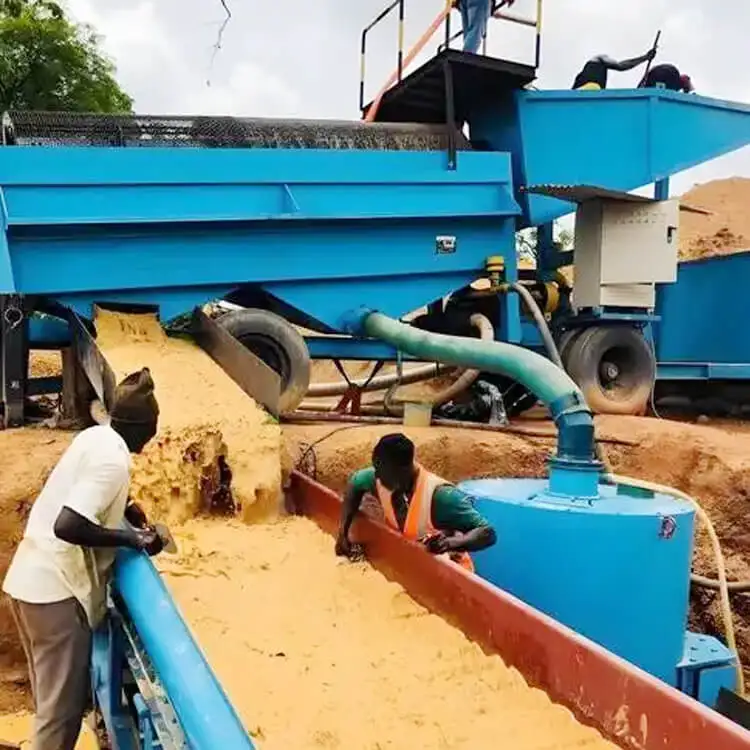Small Scale Mobile Wash Gold Recovery Trommel Washing Plant With Sluice ...