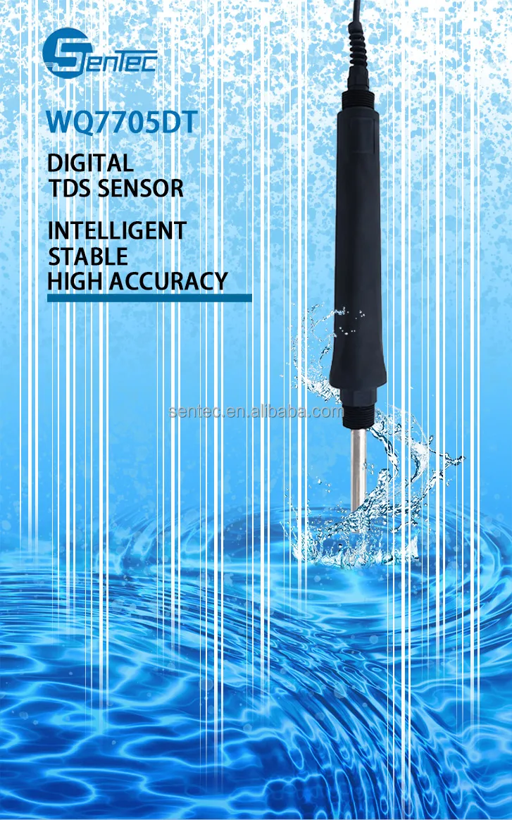 IP68 WQ7705DT Digital TDS Sensor - RS485 Modbus RTU & 4-20ma