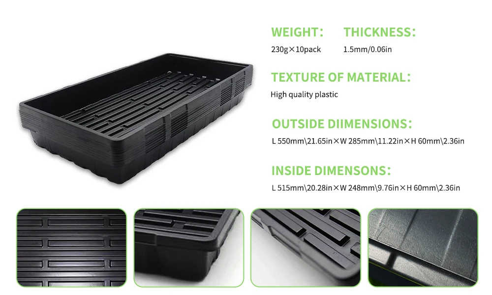 2.3mm Plastic Square Nursery Tray For Microgreen Seeds Germination ...