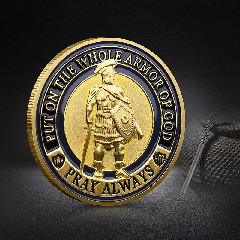 Custom Metal Challenge Coin No Mold Fees Sword And Shield Corrections ...