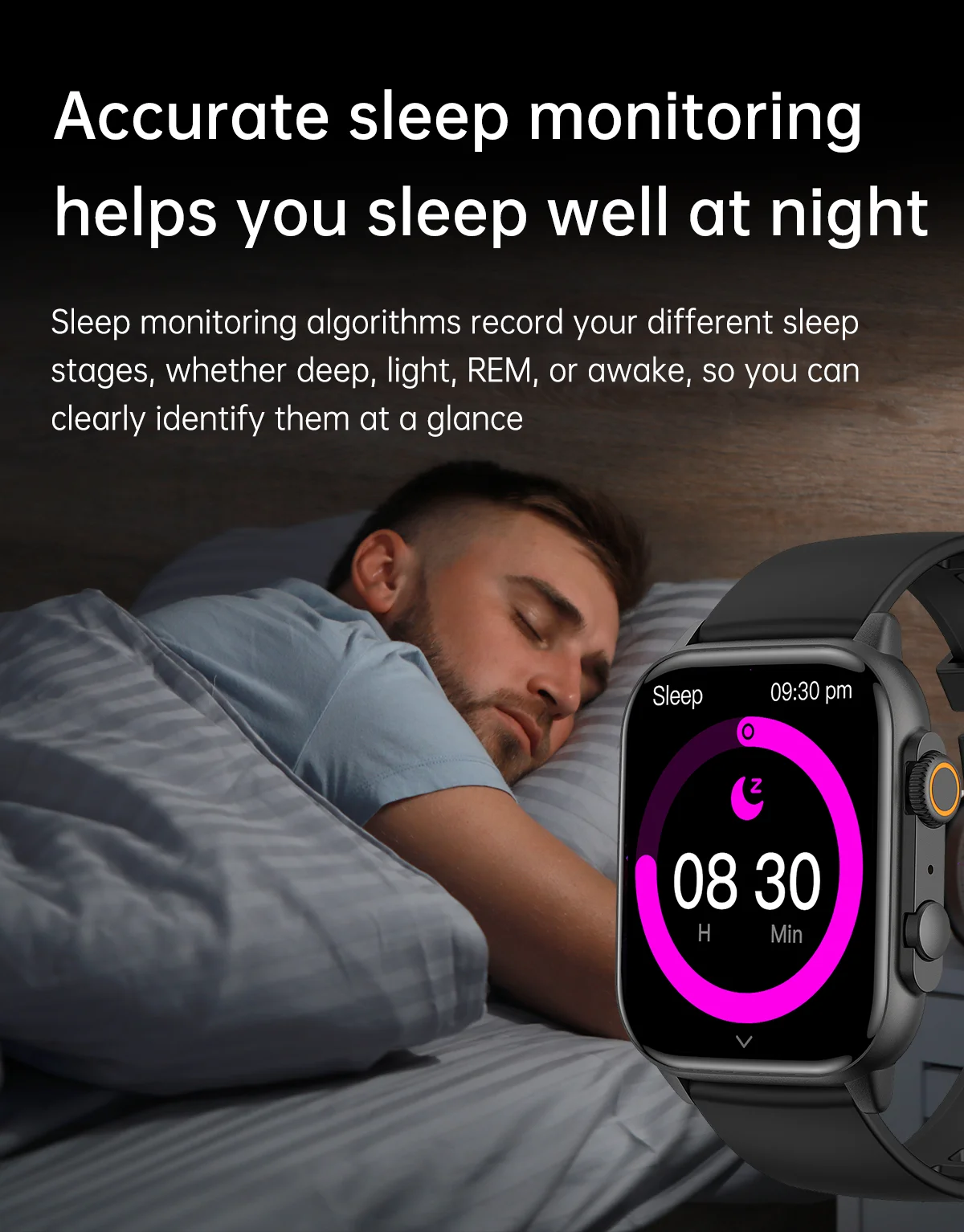 AMOLED Smart Watch 1.96'' Square Shape HD Screen Smart Bracelets HM95 ...