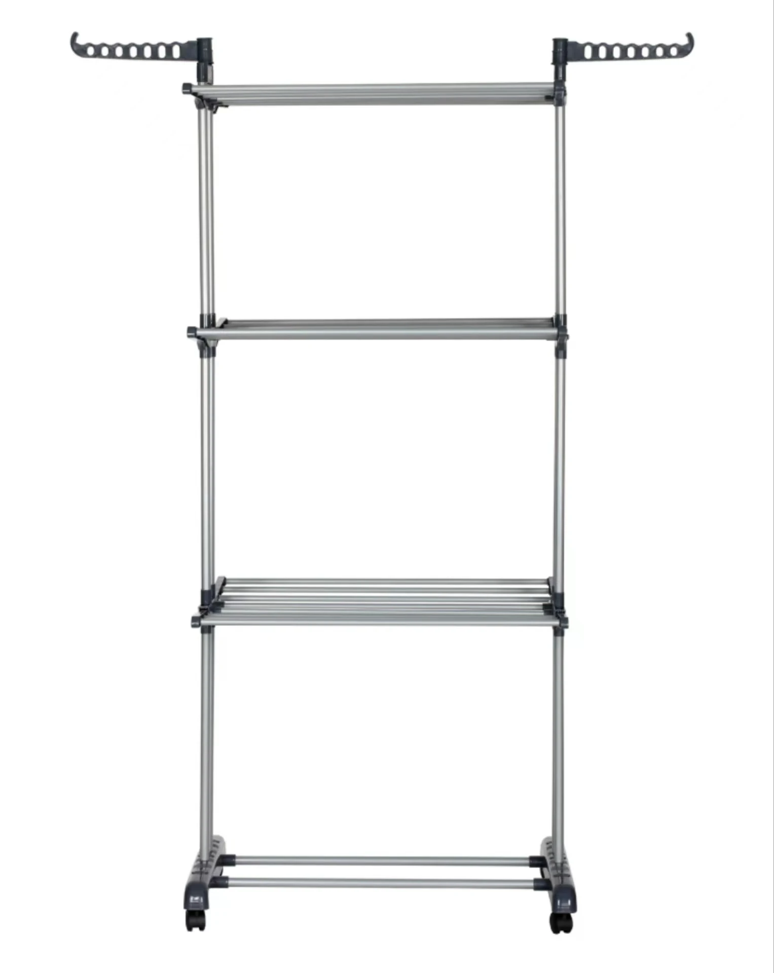 Clothes Drying Rack 3-tiers With Retractable Trays Collapsible Shelves ...