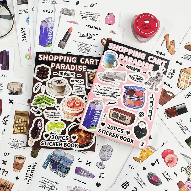 Cute Shopping Cart Luggage Sticker Creative Handbook Diy Decorative ...