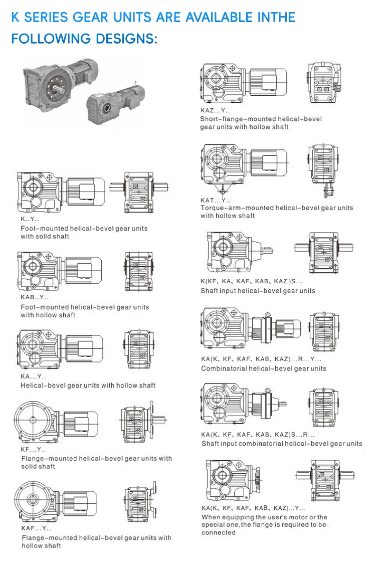 Superior Quality K Series K57 KF57 KA57 KAF57 Speed Reducer Helical AC ...