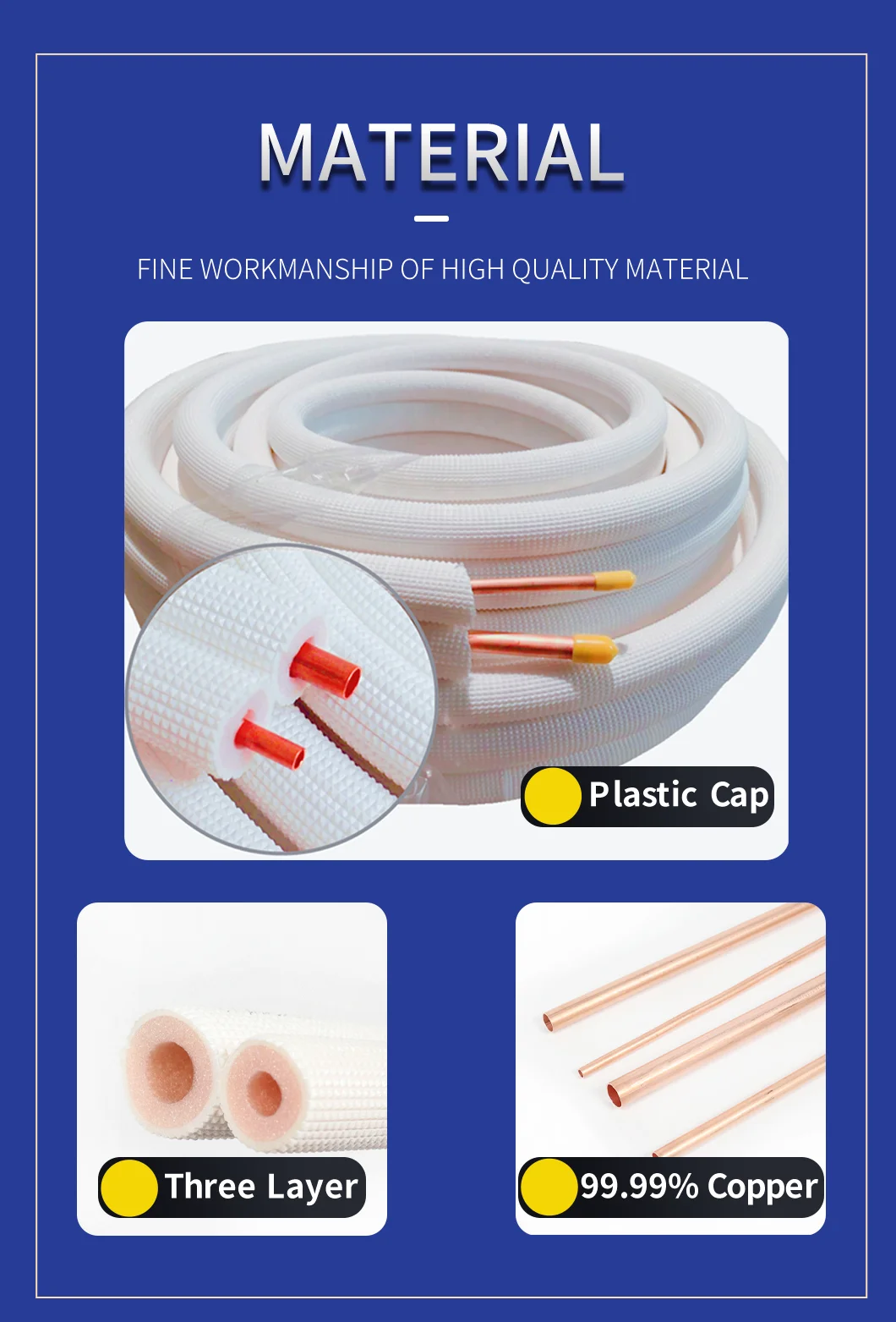 15m Copper Line Set for HVAC - Efficient Air Conditioner Installation