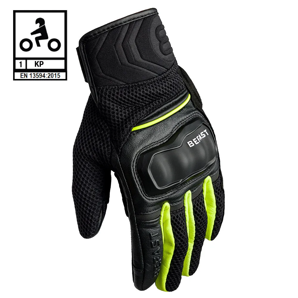 Befast COMMANDER AIR CE Certified Black Yellow Summer Motorcycle Gloves ...