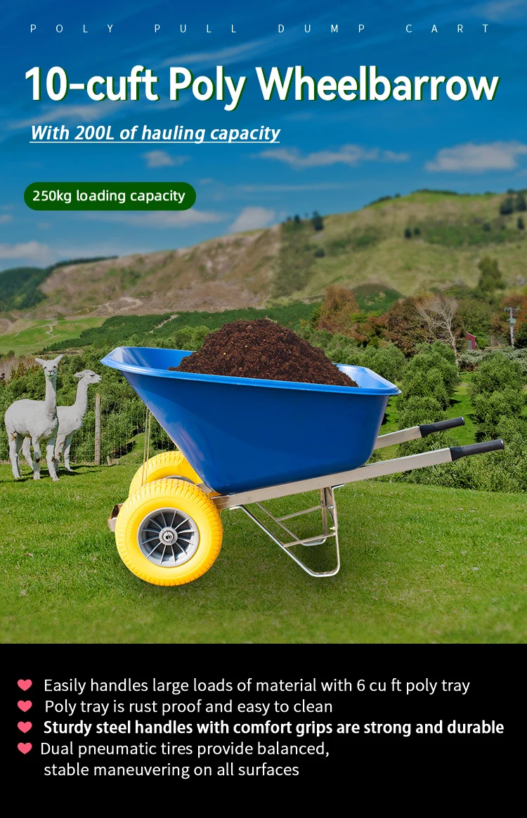 Heavy Duty Steel Wheelbarrow - Durable & Versatile