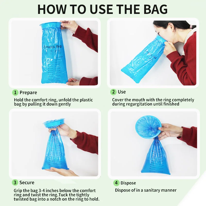 Portable Disposable Medical Plastic Leakproof Emesis Bags Vomit Bag ...