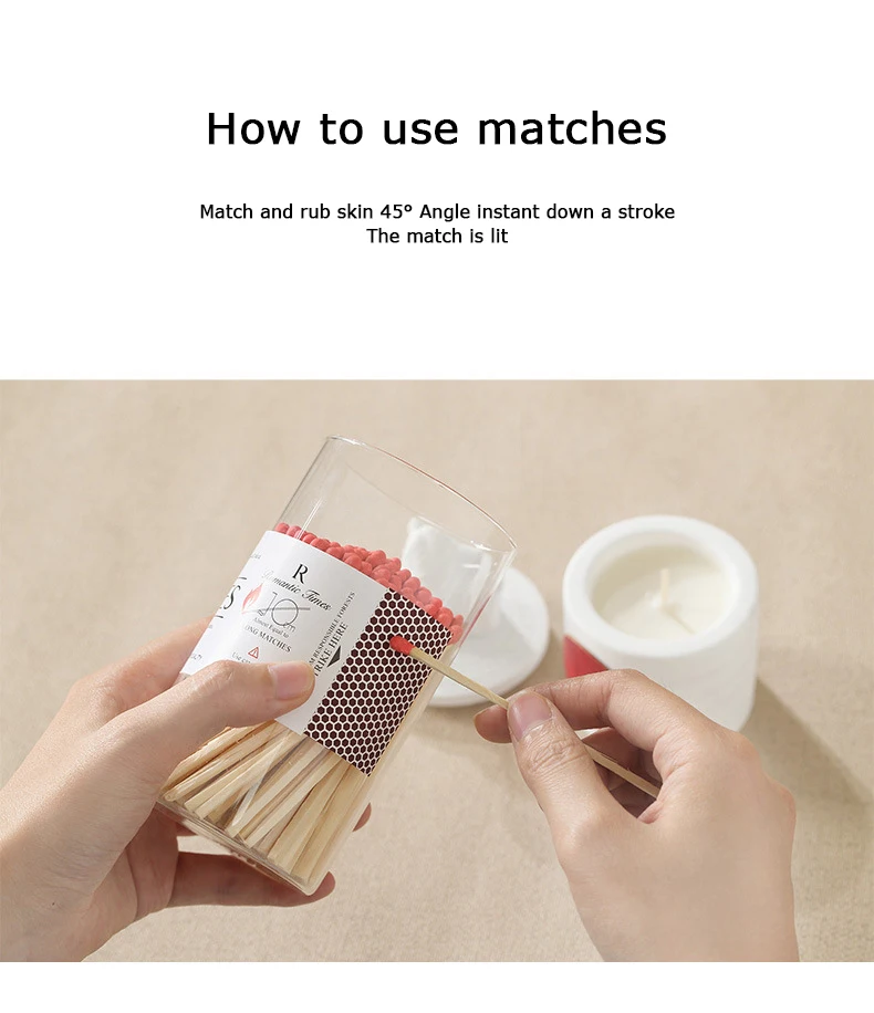 Custom Colorful Match Sticks in Glass Jar - Safety & Style