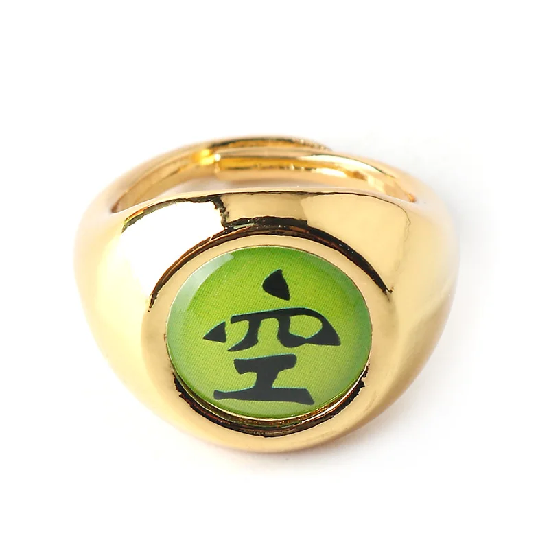 Newest Gold Plated Anime Akatsuki Rings Adjustable Itachi Uchiha Ninja ...