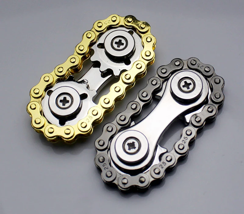 Fidget Toys Bike Chain Flywheel Fingertip Gyro Metal Spinner