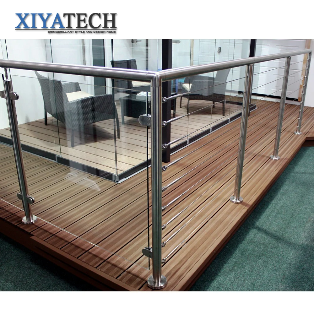 Xiyatech Glass Railing Outdoor Staircase Black Glass Holder For Stair ...