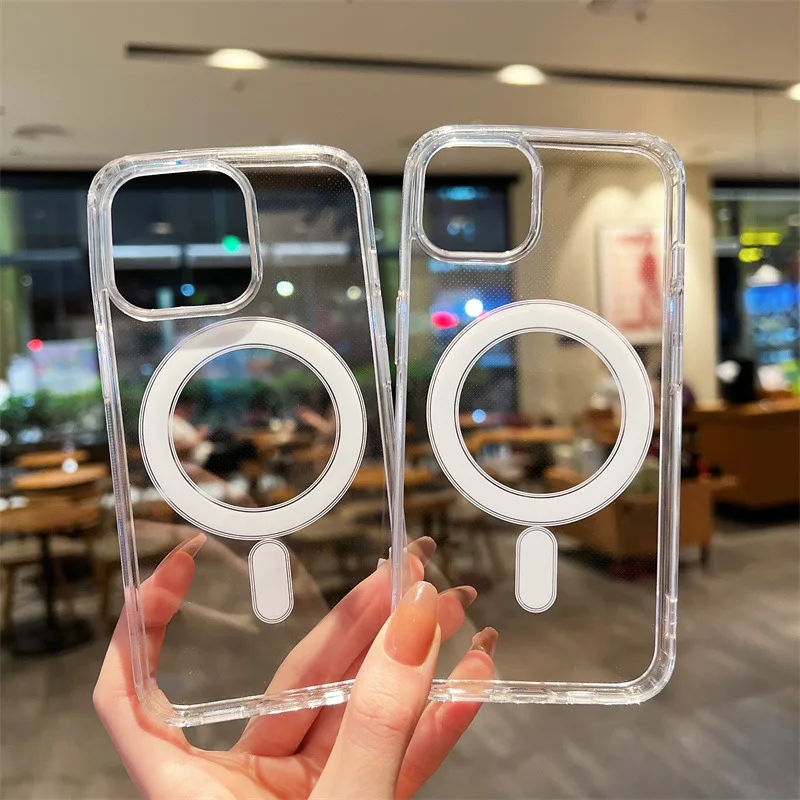 Transparent Clear Phone Case With Wireless Charger Magnetic Phone Case ...