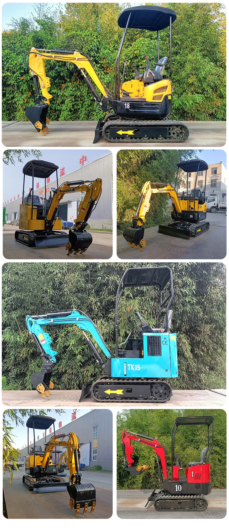 0.8ton 1ton Mini Excavator With Accessories 1.5ton 2ton Crawler Mini ...