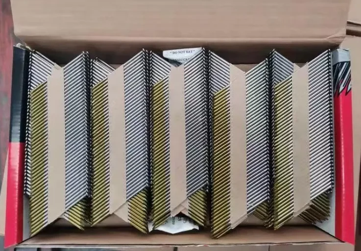 28 / 34 Degrees Polished Painted Paper Strip Nails Galvanized Paper ...