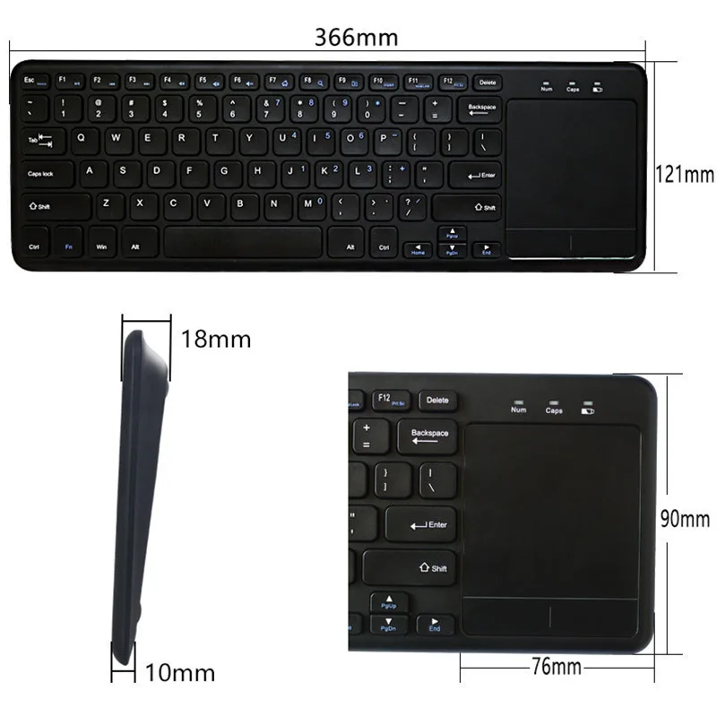 Wireless Backlit Keyboard with Touchpad Mouse Combo - 2.4GHz Wireless ...