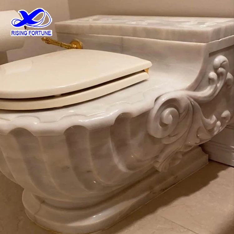 Luxury Stone Bathroom Sanitary Ware Natural Stone Toilet White Marble ...