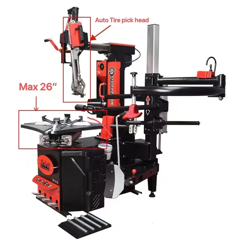 Automatic Lean Back Tyre Changer 12-26 Inches Rim Tire Changer Machine ...