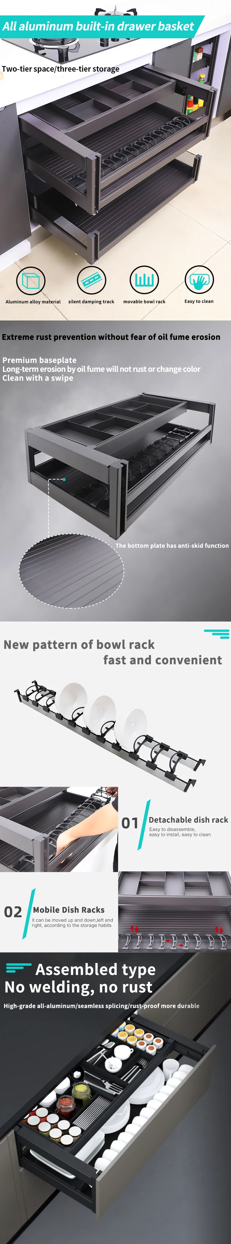 2-Tier Kitchen Sliding Wire Basket Drawers Organizer – Bergoto