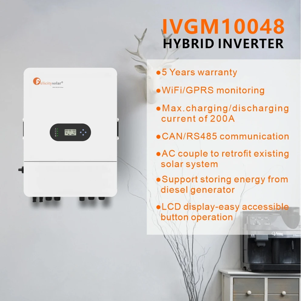 10kw 3 Phase 48v Hybrid MPPT Solar Inverter - 5 Year Warranty