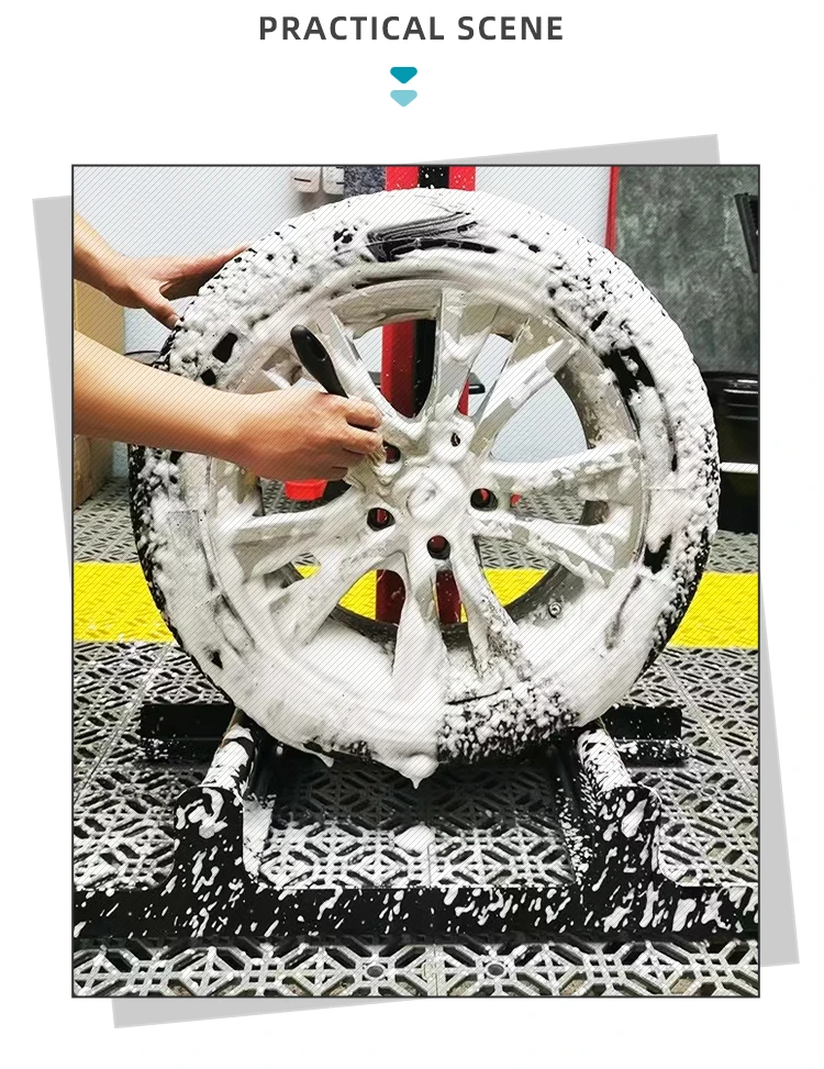 Car Detailing Rolling Wheel Stand - 360 Tire Cleaning System