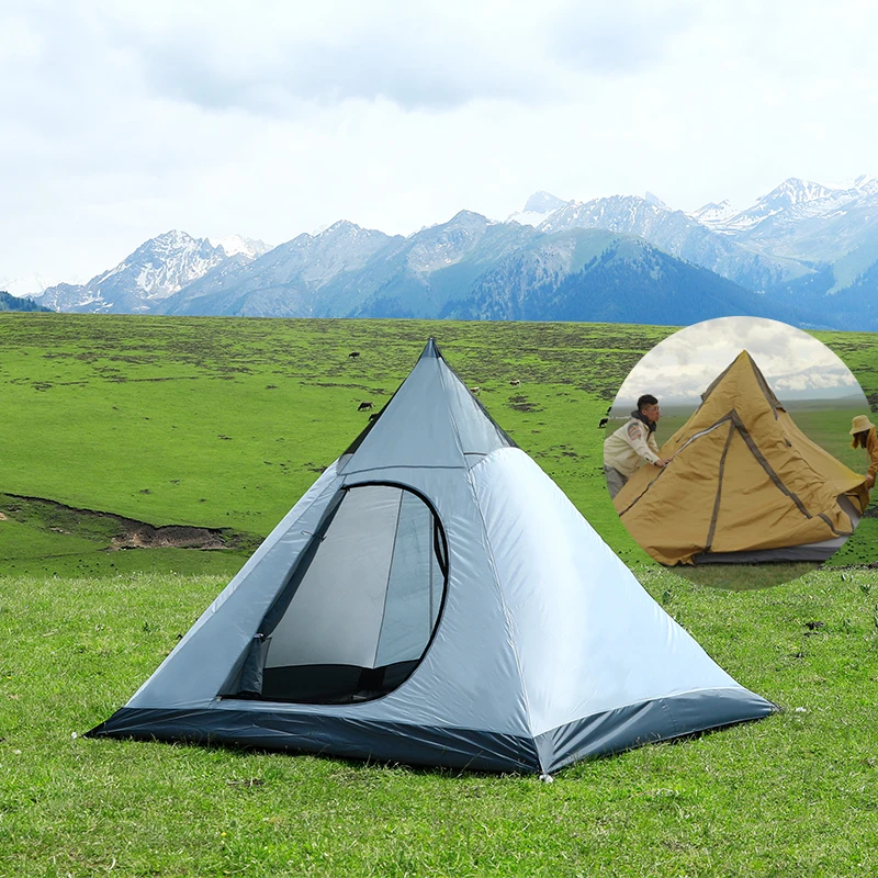 HISPEED Tepee Tent Outdoor Indian PU2000mm Two Pole Pyramids Tent ...