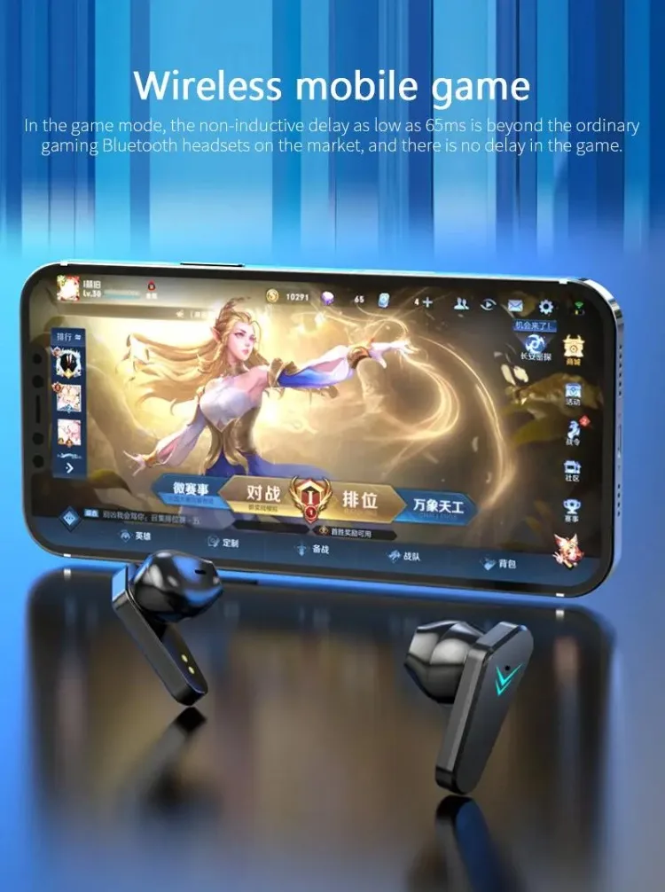 X15 Tws Game Fone Earphone 65ms Low Latency Headphones With Mic ...