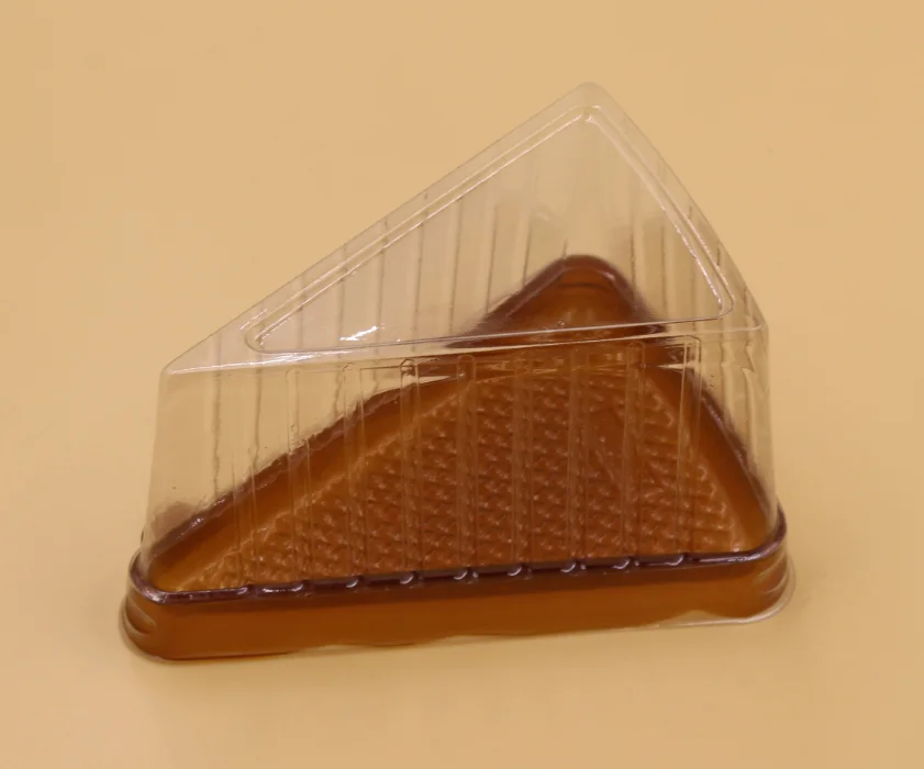 Food Grade Disposable Plastic Slice Triangle Cake Packaging Box - Buy ...