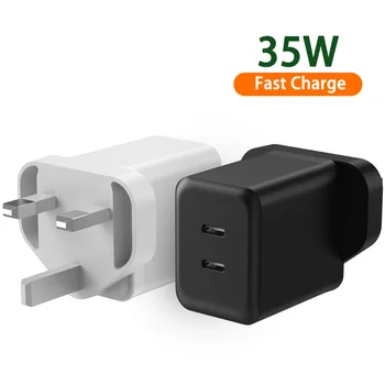 35w Ukca Dual Usb C Pd Phone Charger Uk Dual C Plug Power Adapter Otp ...