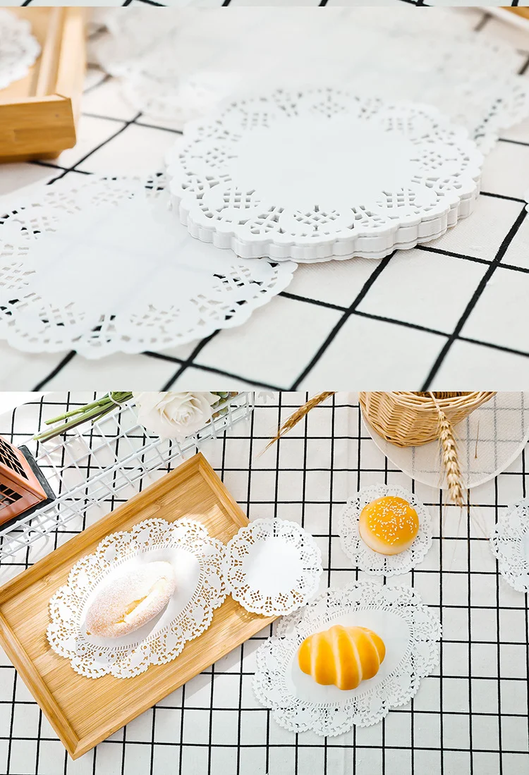 Custom Size Lace Paper Doily Food Placemats Cake Mats Coasters Paper ...