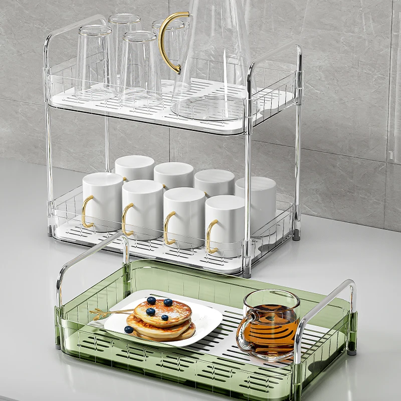 Kitchen Countertop Organizer Storage Shelf Drain Tray Mugs Drying Cup ...