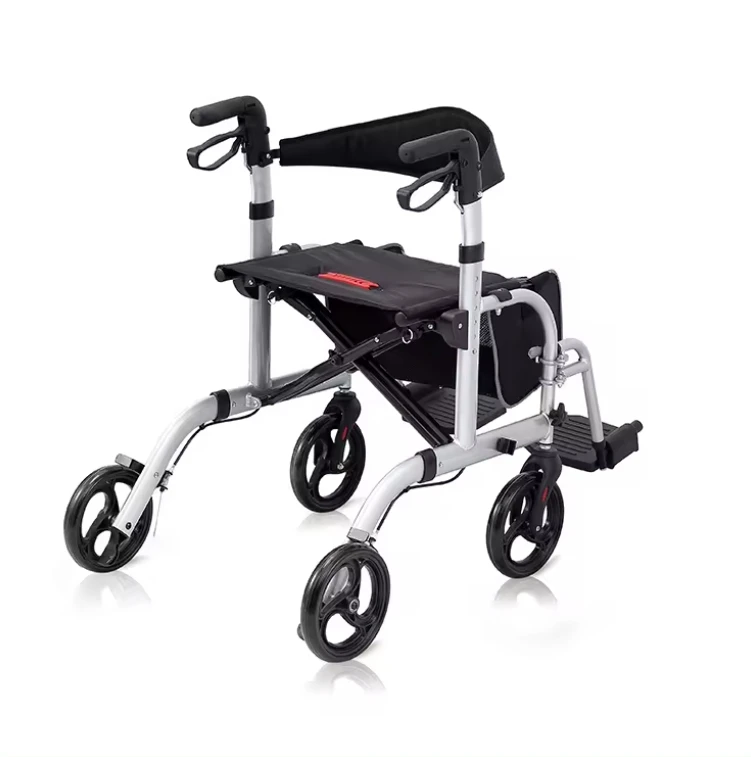 Stainless Steel Brake Pedal Medical Rollator Walker,Lightweight With ...