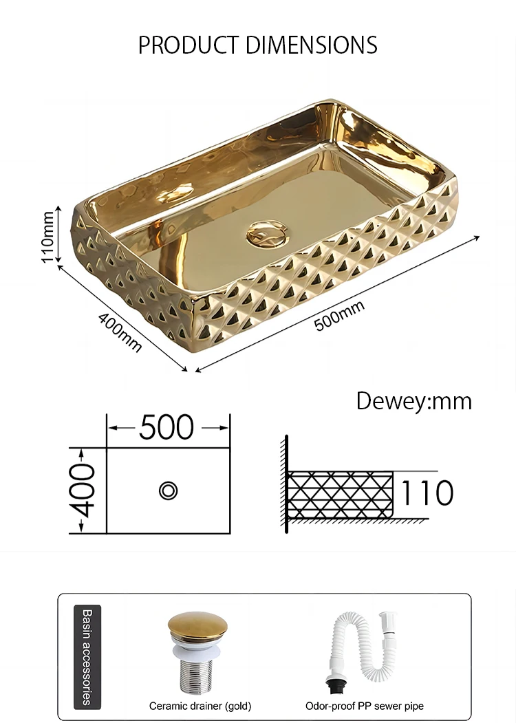 YIDA Vessel Sink Luxury Washroom Wc Golden Silver Colored Table Top ...