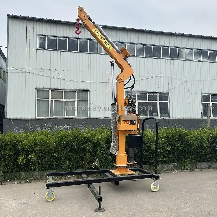 1-ton Fully Electric Movable Hydraulic Small Crane, Vehicle Mounted ...