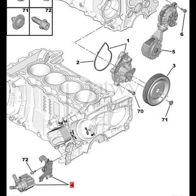 OE 9806790880 Water Pump for Citroen C4 Picasso & Peugeot 207