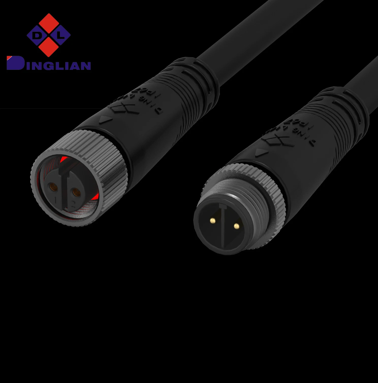 Dinglian 2 Pin 3pin 4pin 5pin M12 Plastic Waterproof Connector For Outdoor Lights Greenroom ...