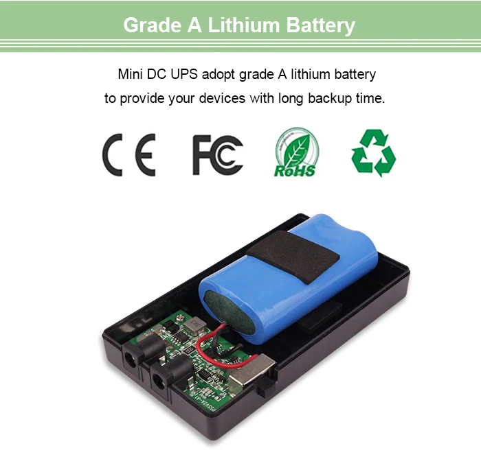 Wgp Rechargeable Small Size 12v 1a Mini Ups Battery Backup For Cctv ...