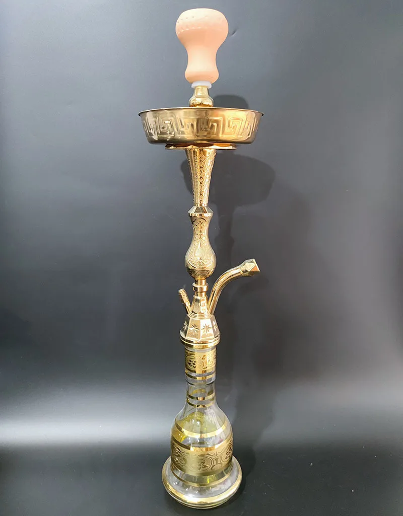 Hookahs Wholesale Egypt Khalil Mamoon Smoking Sheesha Set Zinc Egyptian Pipe Copper Golden ...