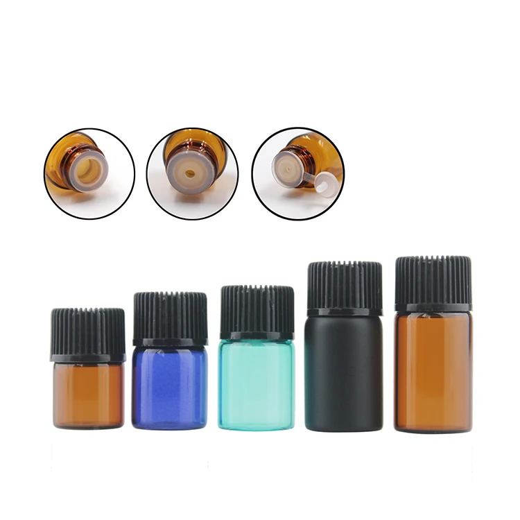 Empty Essential Oil Glass Vials 1ml 2ml 3ml Mini Brown Glass Perfume ...