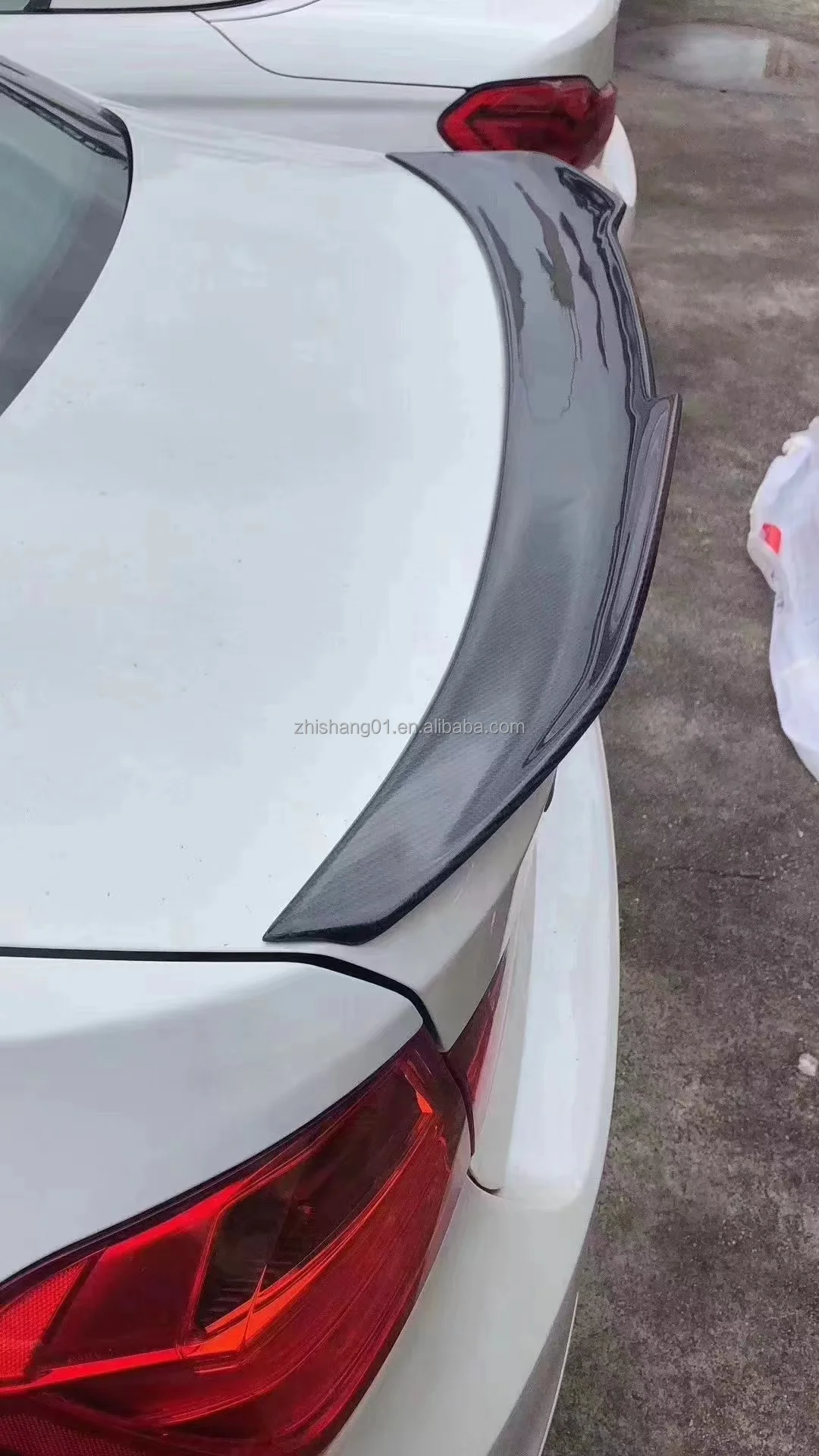 ZS Real Carbon Fiber PSM Style Lid Spoiler Wing Trunk Spoiler Wings Lip ...