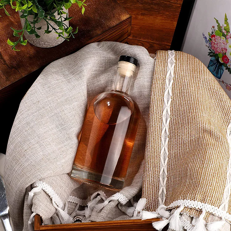 500ml Clear Empty Cylinder Shape Vodka Gin Tequila Whisky Brandy Spirit ...